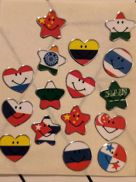 STICKER FÜR STICKERALBUM Aufkleber Stickerheft Mini Flaggen Smileys EUR ...