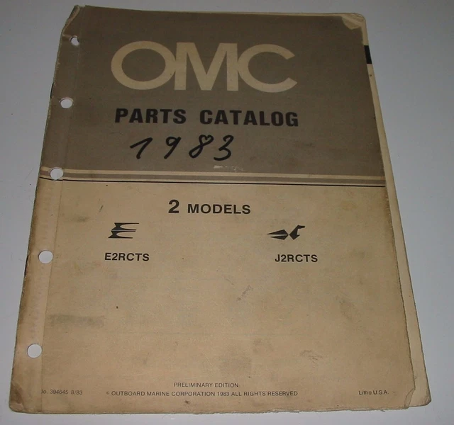 PARTS CATALOG OMC 2 Models Ersatzteilkatalog Stand August 1983! EUR 9 ...
