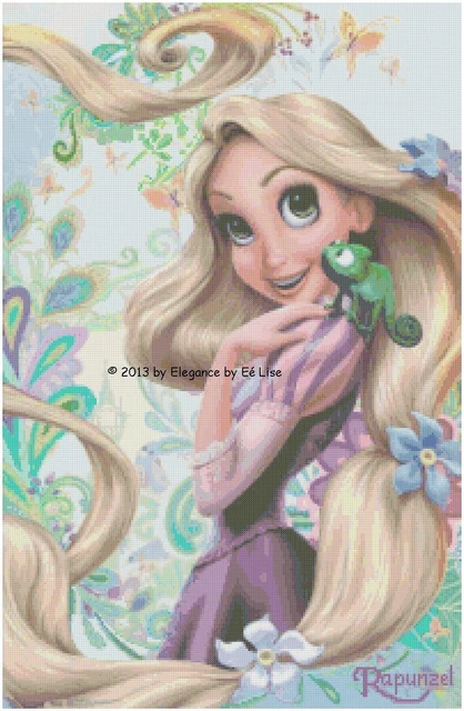 DISNEY'S PRINCESS RAIPONCE et Pascal du motif X-Stitch CD Fantasy EUR ...