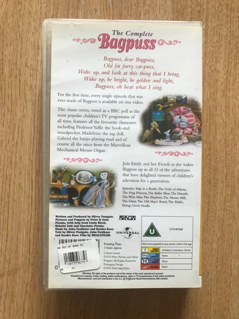 THE COMPLETE BAGPUSS Vintage VHS Video Tape ALL 13 EPISODES £9.99 - PicClick UK