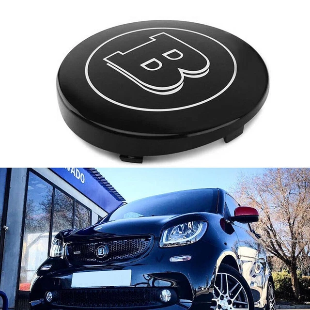 SCHWARZ LOGO KÜHLERGRILL Emblem Abzeichen für Mercedes BRABUS SMART ...