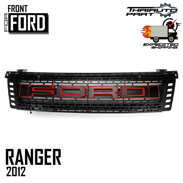 FRONT LED GRILLE Logo Black Red Edge Emblem For Ford Ranger T6 PX1 2012 ...