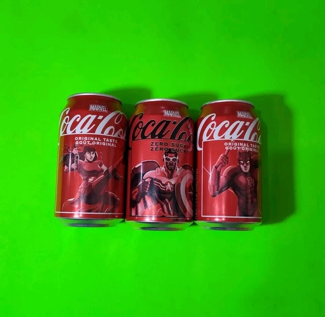 LOT COKE COCA COLA CAN 2024 Marvel EDITION Dare Devil Opened Empty ...
