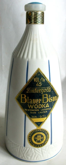 ANCIENNE BOUTEILLE VIDE Vodka Wodka Blauer Bison Lautergold 45° 1976 Mm ...