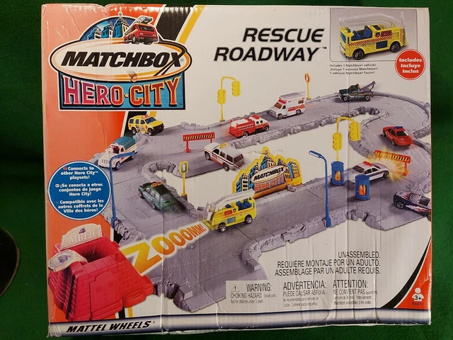 RARE MATCHBOX HERO City Rescue Roadway Play Set 2002 Mattel Sealed ...