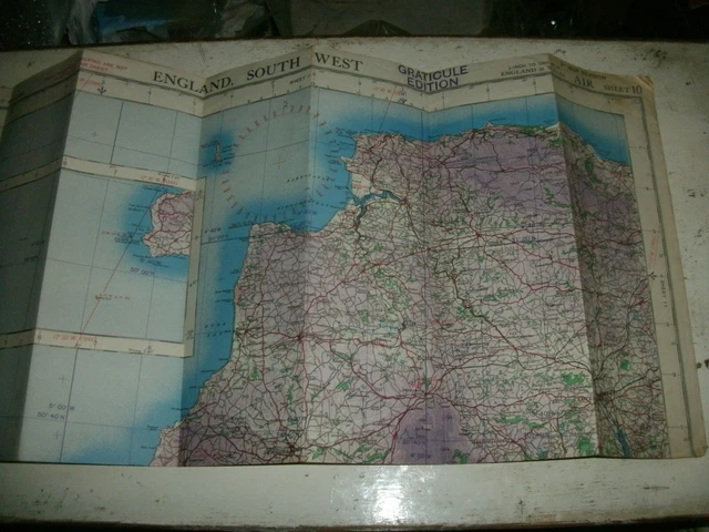 WW2 WAR OFFICE AIR map England South West 2nd War Revision 1943 ...