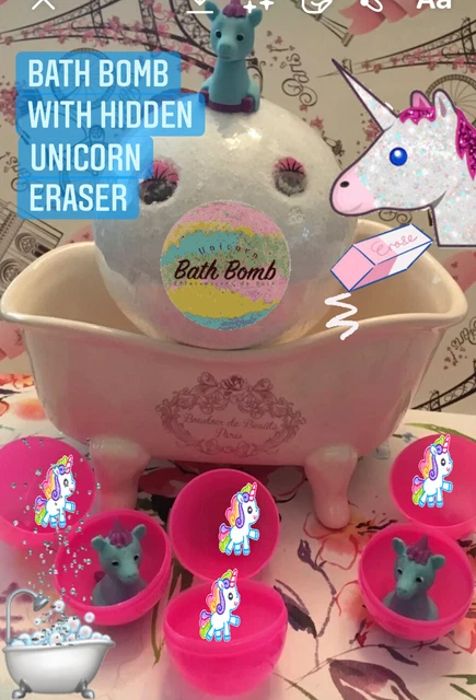 Bath Bombs Inspired By Mythical Unicorns With Surprise Unicorn Eraser Inside £899 Picclick Uk
