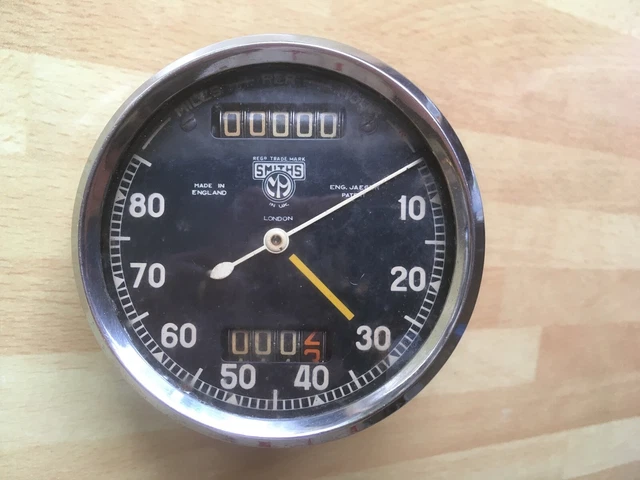 VINTAGE SMITHS JAEGER 80MPH MOTORCYCLE SPEEDOMETER 1930’s BSA AJS ...