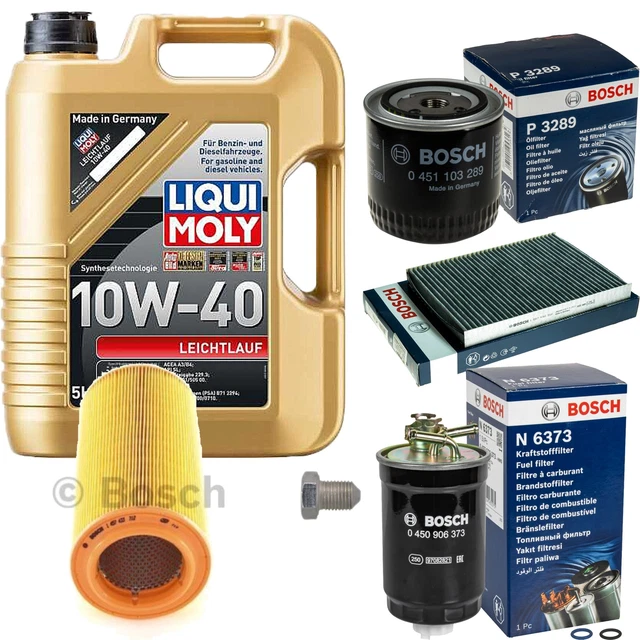 BOSCH INSPECTION SET 5L Liqui Moly Bon Fonctionnement 10W-40 pour VW, Seat Loup EUR 117,29 ...