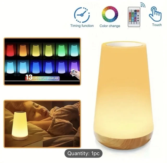 LED TOUCH NIGHT Light - Rechargeable, RGB 13 Color Changing, with ...