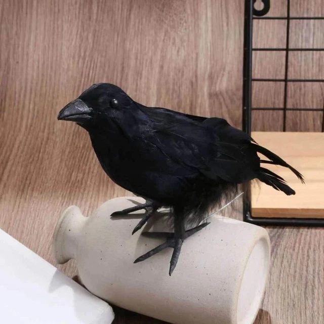 BLACK FESTIVAL DIY Horror Props Crow Model Fake Crow Halloween ...