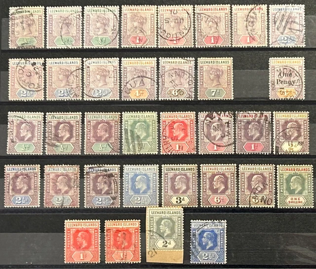 LEEWARD ISLANDS STAMPS, Queen Victoria-George V, mainly used with a few ...