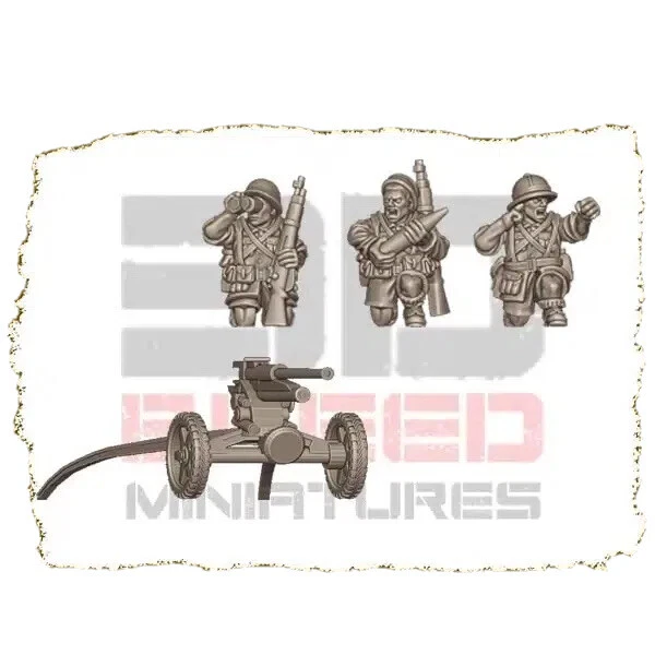 15MM WW2 ITALIAN Cannone da 47/32 North Africa x3 Teams 3D Printed ...