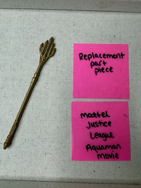 MATTEL JUSTICE LEAGUE Aquaman Movie Replacement Trident Part Piece $16. ...