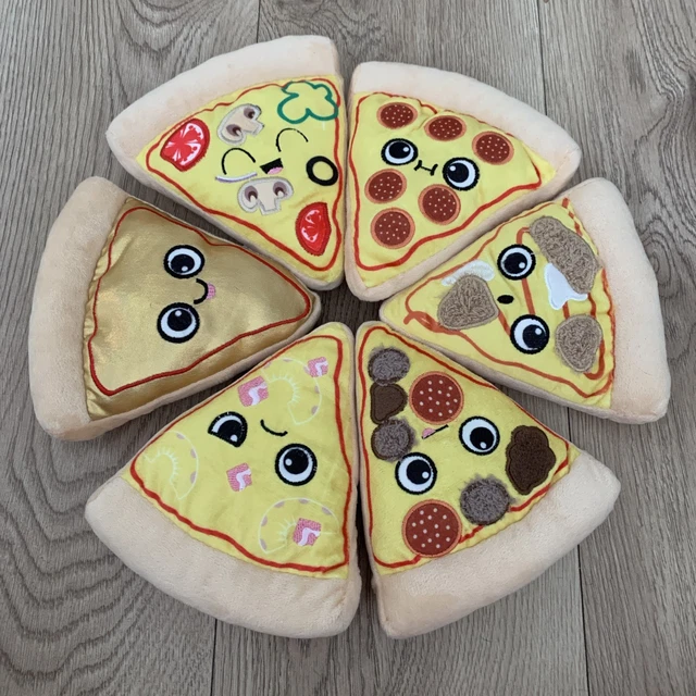 KAWAII CUTE 6PC pizza plush soft food toy make believe play £4.38 ...