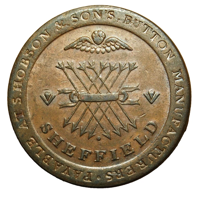 YORKSHIRE SHEFFIELD SAMUEL Hobson & Sons penny token 1812 - W.975 £30. ...
