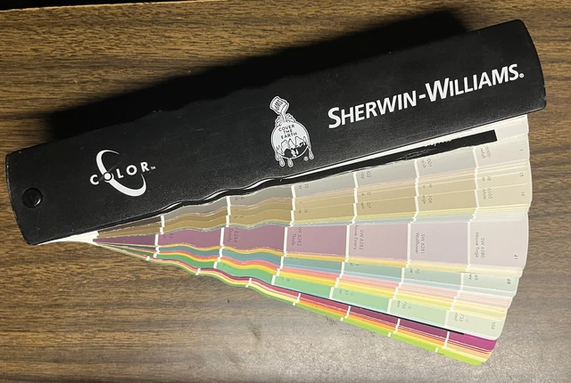 SHERWIN WILLIAMS COLOR Deck Paint Chip Sample Index Card Swatches Case ...