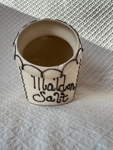 VINTAGE 1980'S MALDON Salt crock/ salt pig. Made by Mashay. Cream & brown £10.00 - PicClick UK