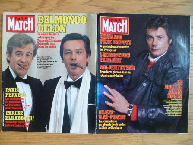 2 PARIS MATCH n°1709 belmondo-delon n°1686 le nouvel alain delon EUR 8 ...