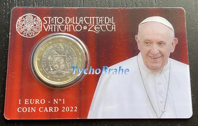 NEW COIN CARD 2022 VATICANO 1 EURO Coincard FRANCIS VATIKAN VATICAN BU ...
