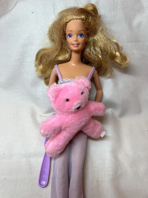 VINTAGE BARBIE 1984 Dreamtime Barbie Doll with Teddy Bear SEE IMAGES ...