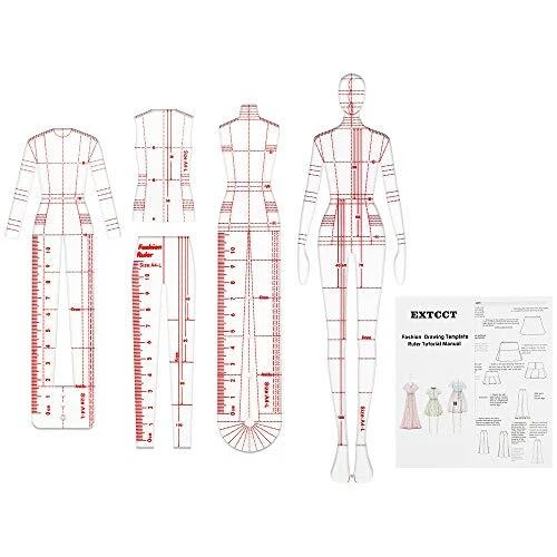 4 MODELS FASHION Illustration Rulers Fashion Sketching Templates Ruler 
