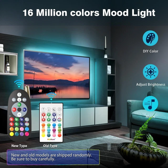 MEXLLEX LED TV Backlights USB Powered for 32 Inch-60 Inch TV, Color ...