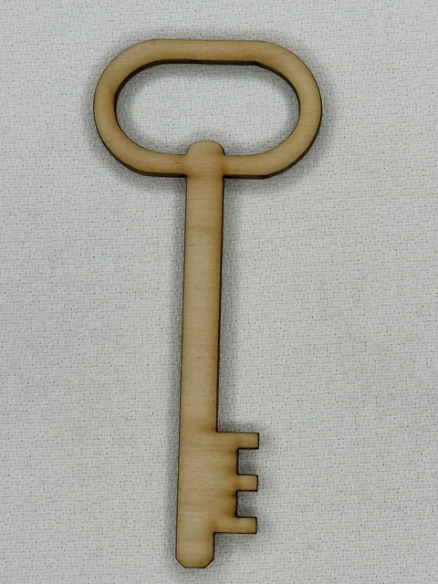 CUSTOM LASER CUT Unfinished Key Shape Wood Craft Cutout $1.15 - PicClick