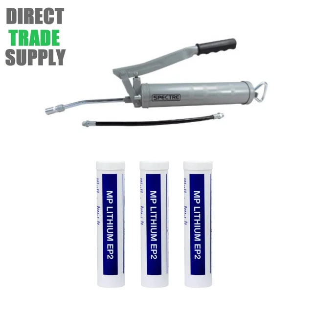 HEAVY DUTY GREASE Gun And EP2 Lithium Grease Cartridges Starter Pack ...