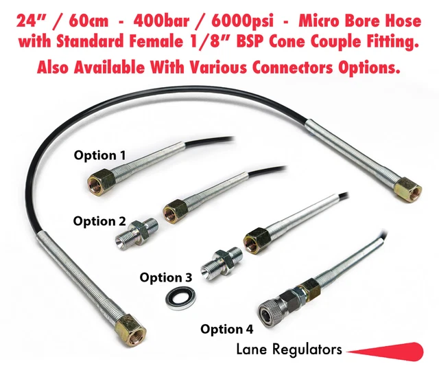 AIR RIFLE PCP Micro Bore Hose 60cm-24" 400bar 1/8BSP Stirrup Pump Dive ...