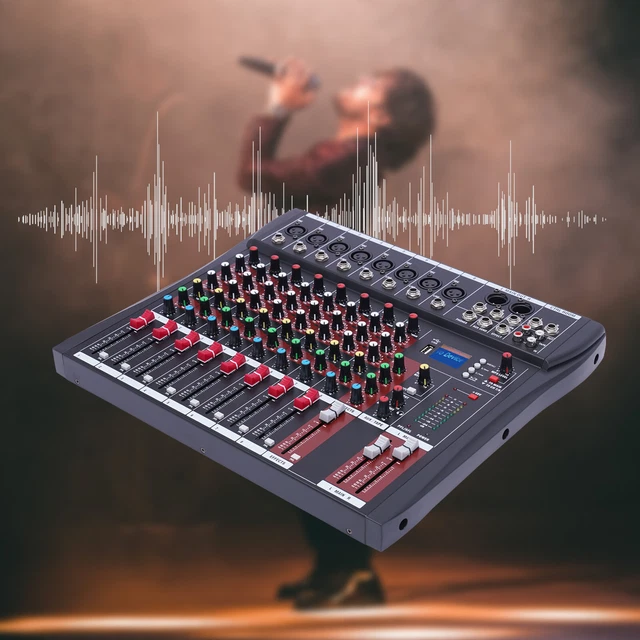 PROFESSIONAL AUDIO MIXER Sound Board Console System Interface 8 Channel ...