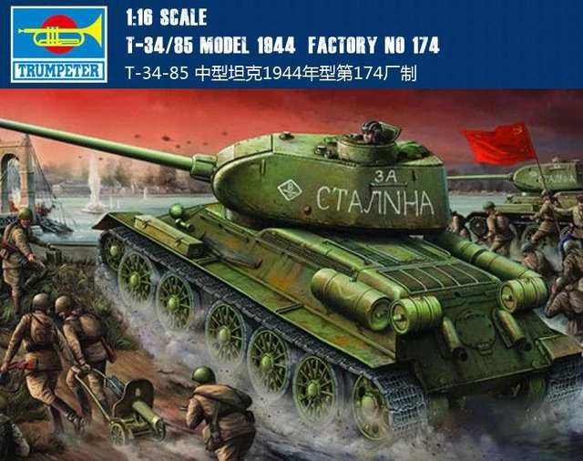 TRUMPETER 1/16 PANZERWAGEN DIY T-34/85 00904 Modell 1944 Werksnummer ...