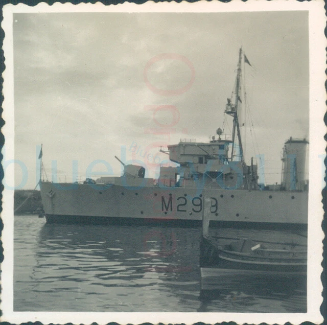 1954 HMS RIFLEMAN fr Plucky Malta 2nd Minesweeping Sqdn 2.2" Orig Photo ...