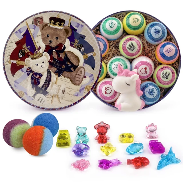 BATH BOMBS FOR Kids, 12pcs Bath Bombs with Surprise Crystal Toys Inside ...