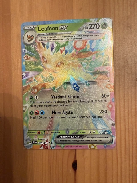 LEAFEON EX 006/131 Pokemon Prismatic Evolutions Holo Rare Card £2.20 ...