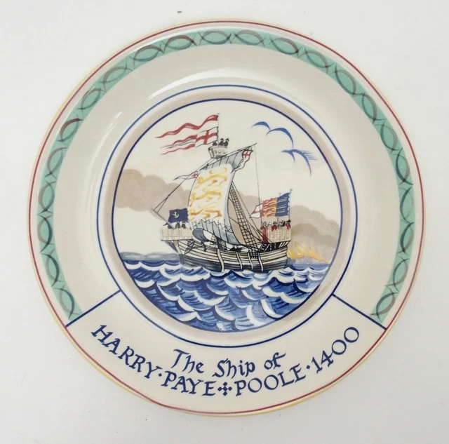 VINTAGE POOLE PLATE - The Ship of Harry Paye - 1400 £20.00 - PicClick UK