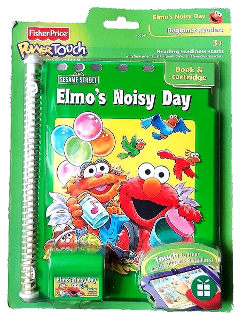 FISHER PRICE POWER Touch ELMO's NOISY DAY Cartridge & book set NEW ...