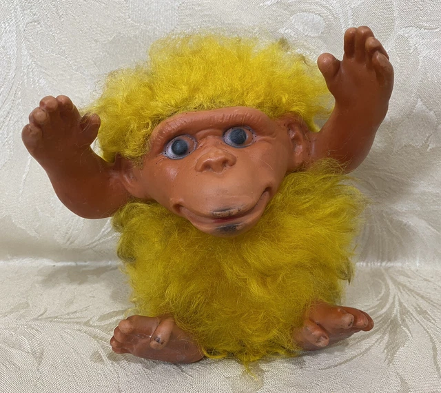 RAULS HAPPY GANG Troll Chimp - Chimpy Monkey / 1960s Gonk - Yellow ...