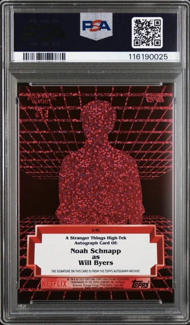 2025 STRANGER THINGS High Tek #ANS Noah Schnapp / Will Byers Red 5/5 ...