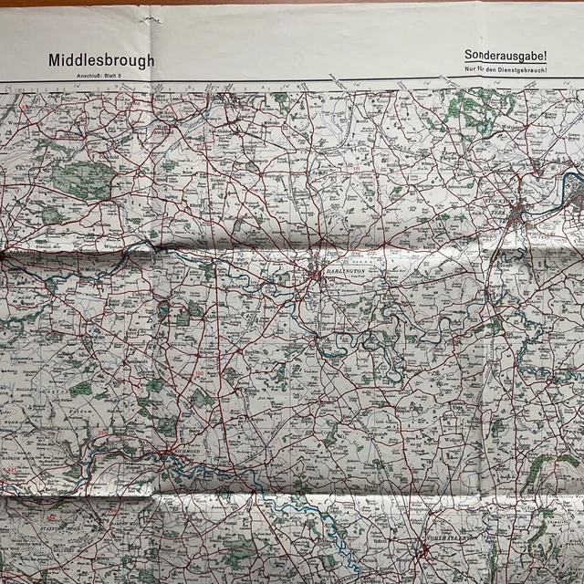 ORIGINAL WW2 GERMAN Military Map Of Middlesbrough, England 9/39 £8.00 ...