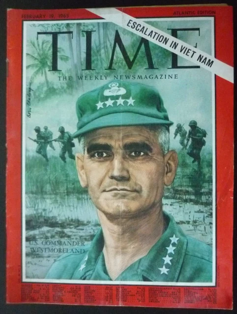 U.S. COMMANDER WILLIAM Westmoreland Vietnam Rare Time Magazine February ...