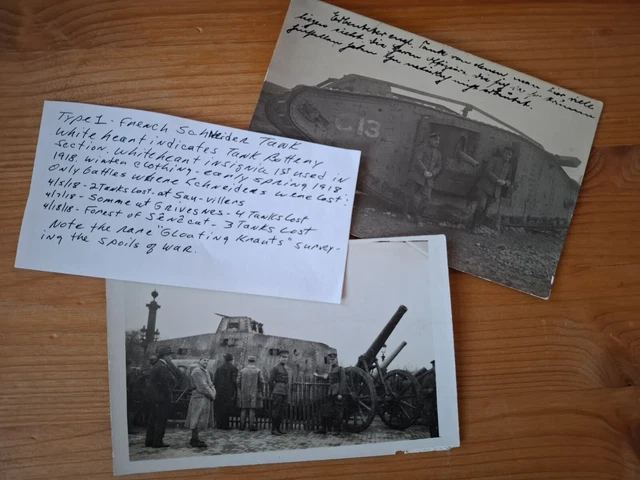 ZWEI ORIGINAL FOTOS 1. Weltkrieg Panzer Tanks Mark A7V Elfriede Tank ...