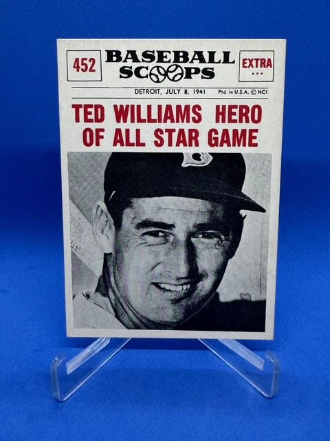 1961 NU-CARDS BASEBALL Scoops #452 Ted Williams Boston Red Sox EUR 6,89 ...