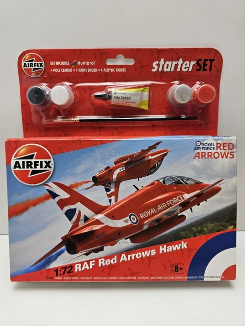 AIRFIX RAF RED Arrows Hawk 1:72 Scale Model Aircraft Starter Set £14.99 ...