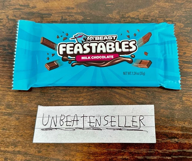 FEASTABLES MR BEAST Chocolate NEW FORMULA- 🍫Milk Chocolate x 1 Bar *IN ...