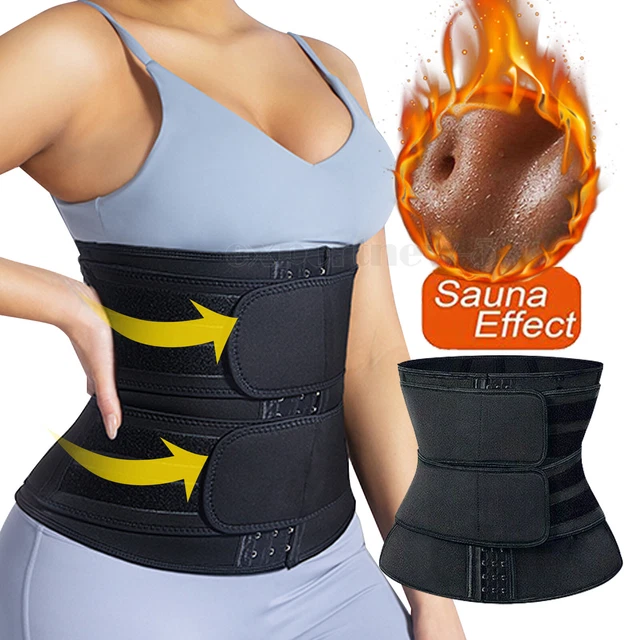 WOMEN WAIST TRAINER Corset Sport Trimmer Sweat Belt Body Shaper Gym ...