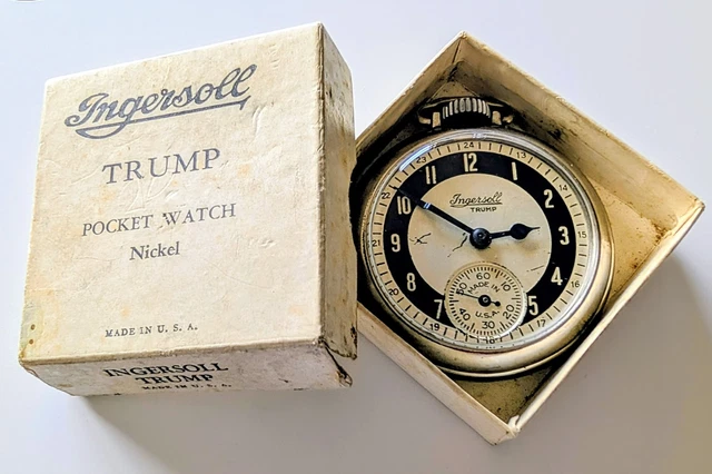 VINTAGE 1930S INGERSOLL Trump Pocket Watch 16s Original Box Spares ...