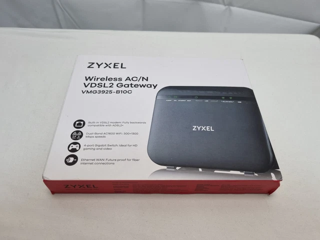 ZYXEL WIRELESS AC/N VDSC2 Gateway Router VMG3925-B10C Black Boxed (12 ...