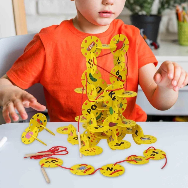 BUILDING CHIPS INTERLOCKING Disc Toys, Letter Learning Montessori DIY ...