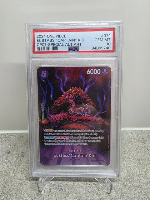 ONE PIECE TCG EUSTASS "CAPTAIN" KID OP07 SP Alt Art PSA 10 $370.00 ...